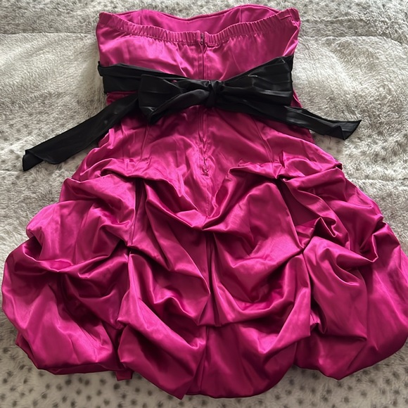 Ruby Rox | Dresses | Hot Pink Bubble Mini Dress S 3 Belted Sleeveless ...